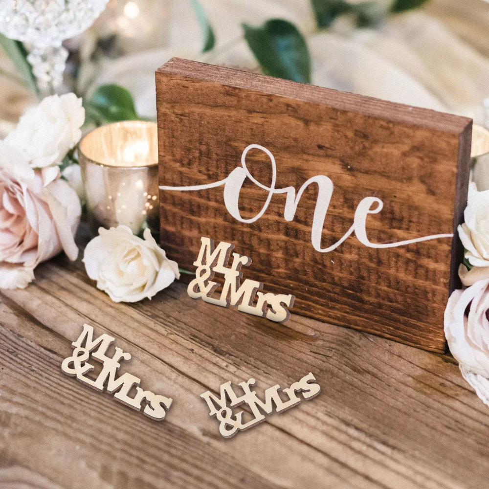 40 Pcs Wooden Wedding Table Scatter Wooden Embellishments Valentine' S ...