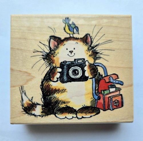 Penny Black Rubber Stamp SNAP SHOT Cat Camera Bird Margaret Sherry New ...