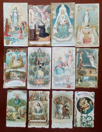 Lotto 12 santini antichi Holy Card epoca 900 cromolitografia collezione ...
