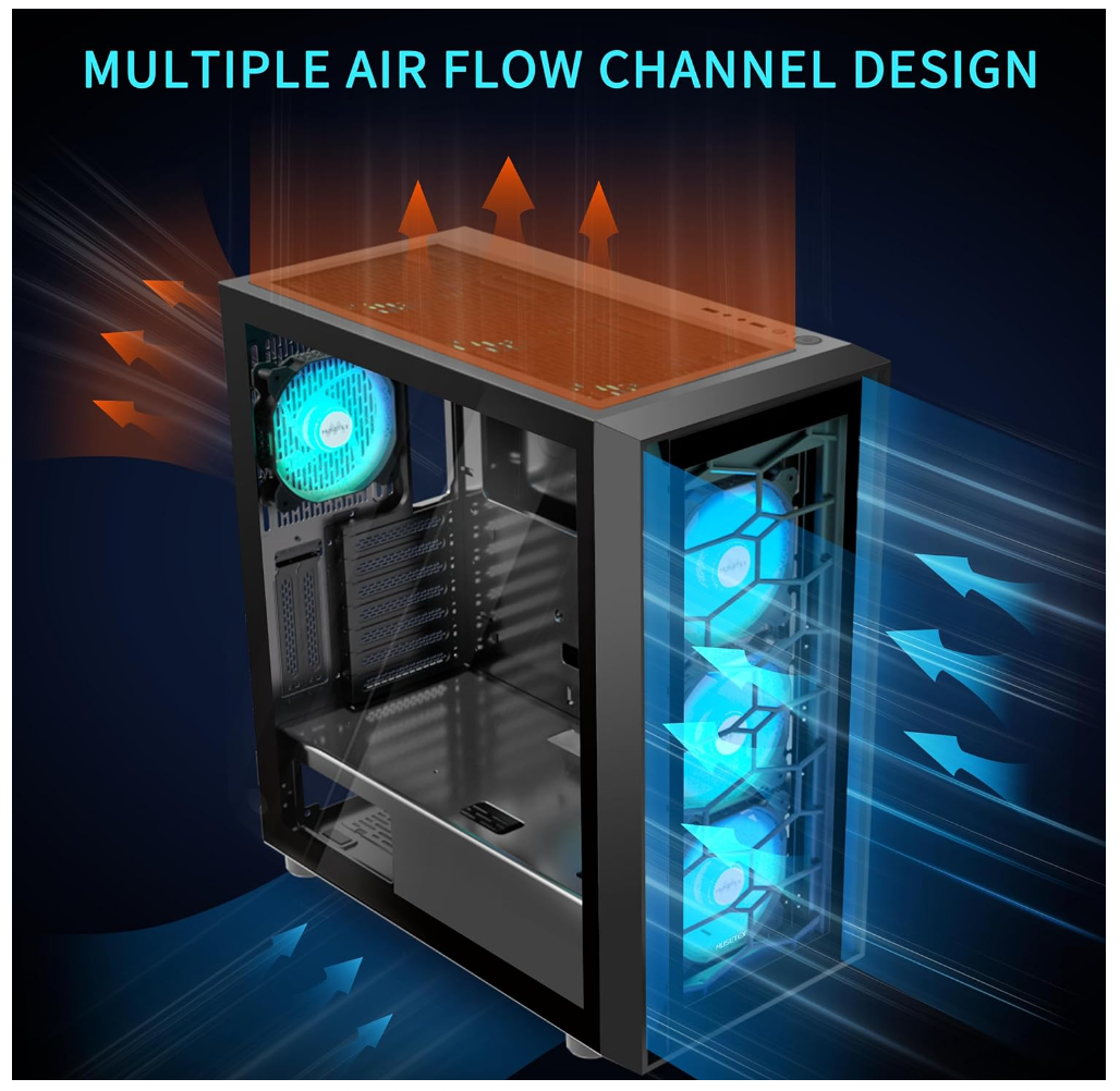 Musetex G08 Black ATX Mid Tower Desktop Computer Gaming Case | eBay