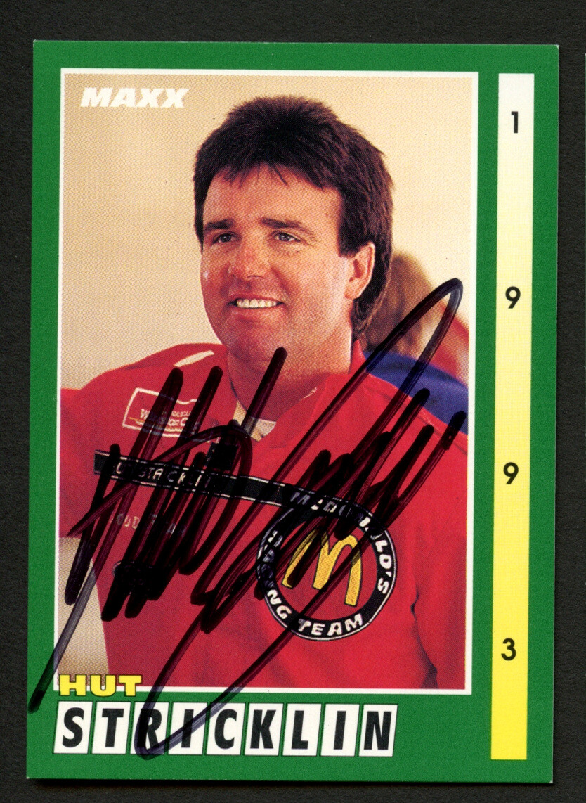 Hut Stricklin #27 signed autograph auto 1993 Maxx NASCAR Trading Card ...