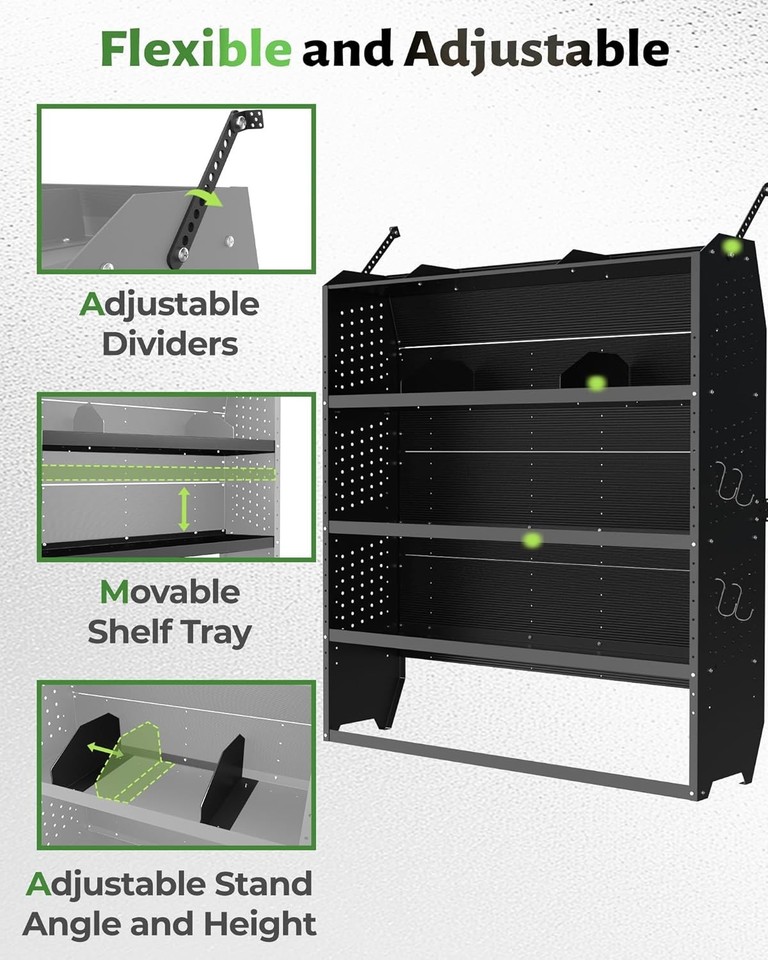 Van Safety Partition Bulkhead & 2PCS Van Shelving Fit for Ford Transit ...
