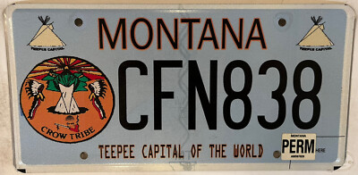 ABSAROKA TRIBE license plate Native American Indian Reservation ...