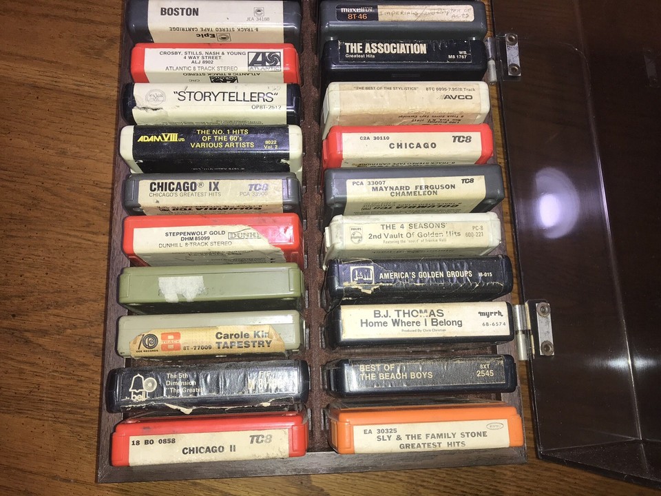 Lot Of 24 Vintage 8 Track Tapes W/Box - Classic Sly, Chicago ...