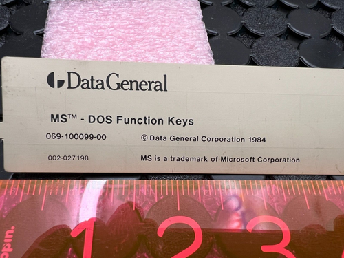 Data General MS DOS Function Keys Legend, See Pictures, Fast Tracked ...