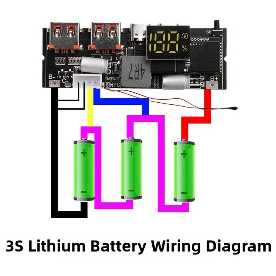 PCB Module for 100W 65W Power Bank with Dual USB C Fast Charging Ports ...
