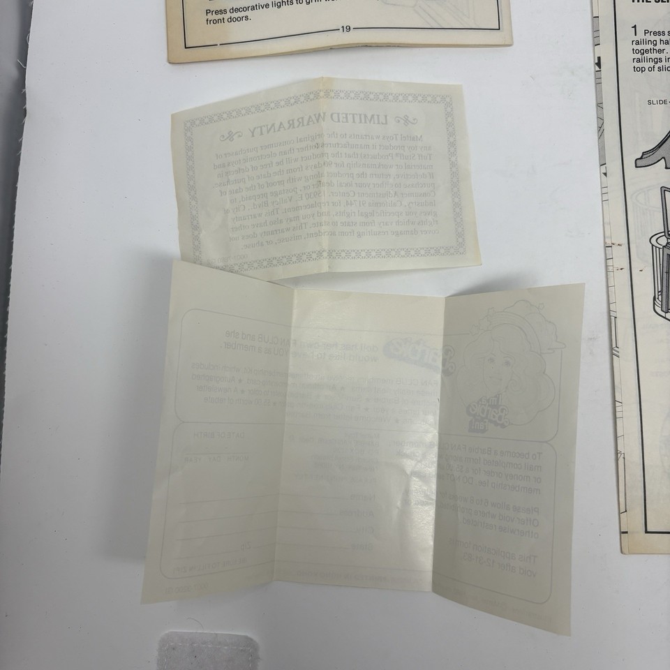 Vintage Barbie Original Instruction Manual Book Lot Dream House Car ...