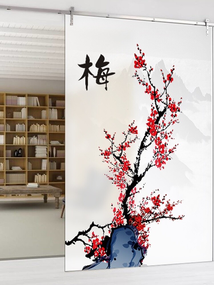 Retro Chinese Window Films Frosted Stained Glass Sticker Static Cling ...