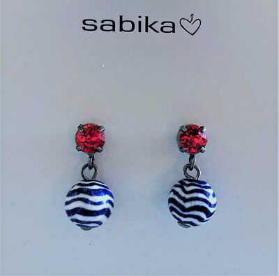 Sabika Red-White-Blue Limited Edition Drop Earrings- NEW | eBay