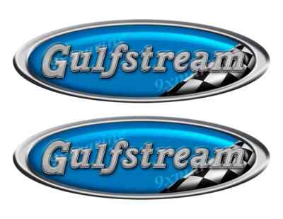 Two Gulfstream Vinyl Racing Oval Stickers, Imitated 3D Appearance, 10 ...