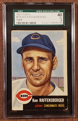 1953 Topps #276 Ken Raffensberger Cincinnati Reds Baseball Card SGC 3 ...