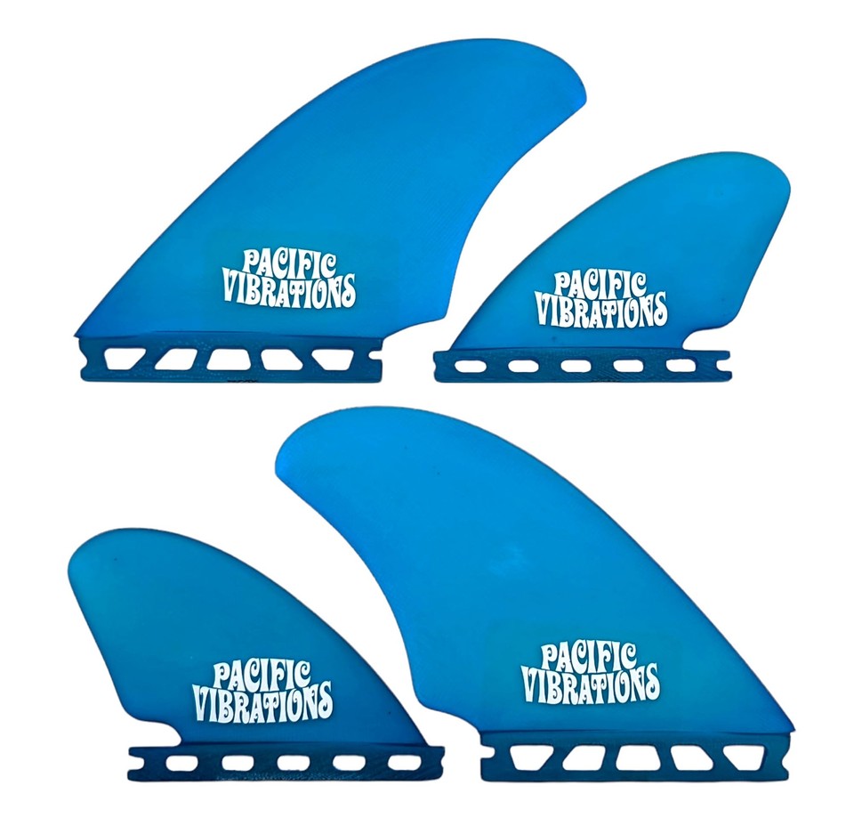 Pacific Vibrations Surfboard Fins Seaside model Quad Keels fits Futures ...