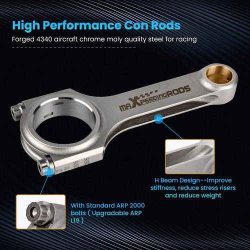 Forged H-Beam Connecting Rods for Honda ACURA Prelude Accord H22 H22A ...