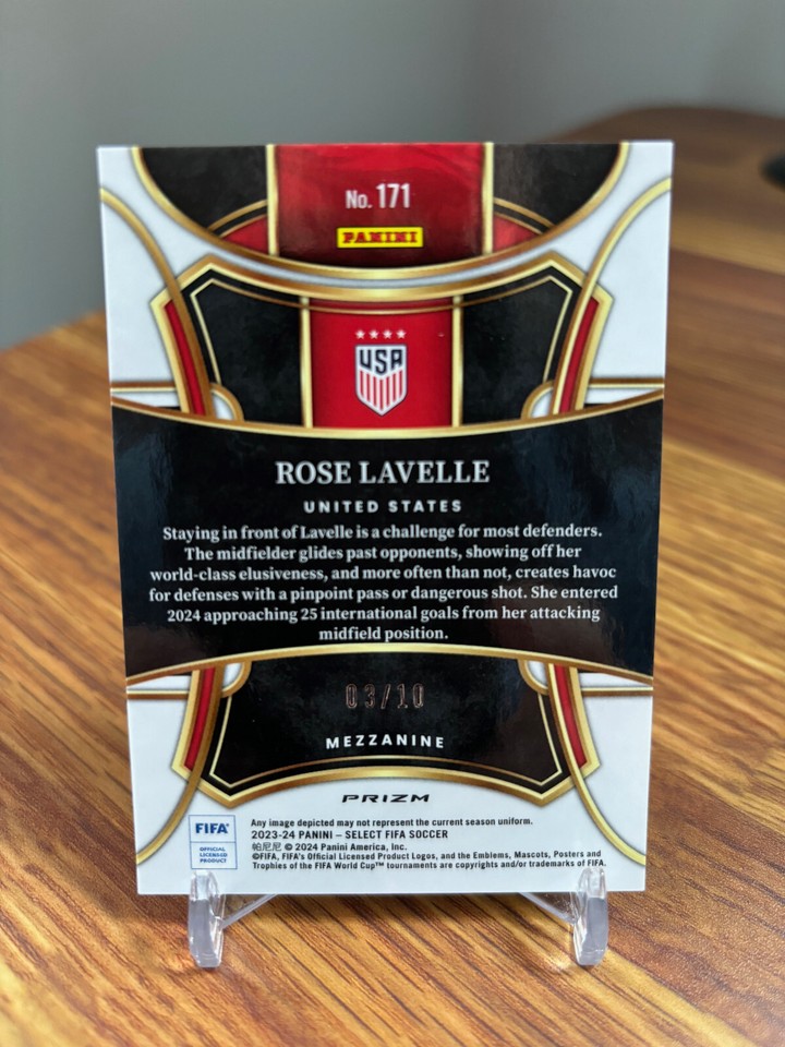 Rose Lavelle 2023 2024 2023-24 Panini Select FIFA #171 Mezzanine Gold ...