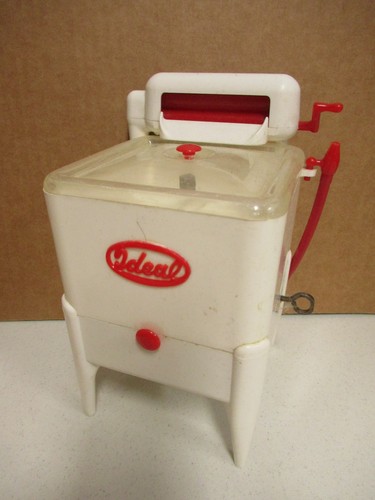 Vintage Ideal Child Toy Mechanical Washer Washing Machine Hand Crank ...