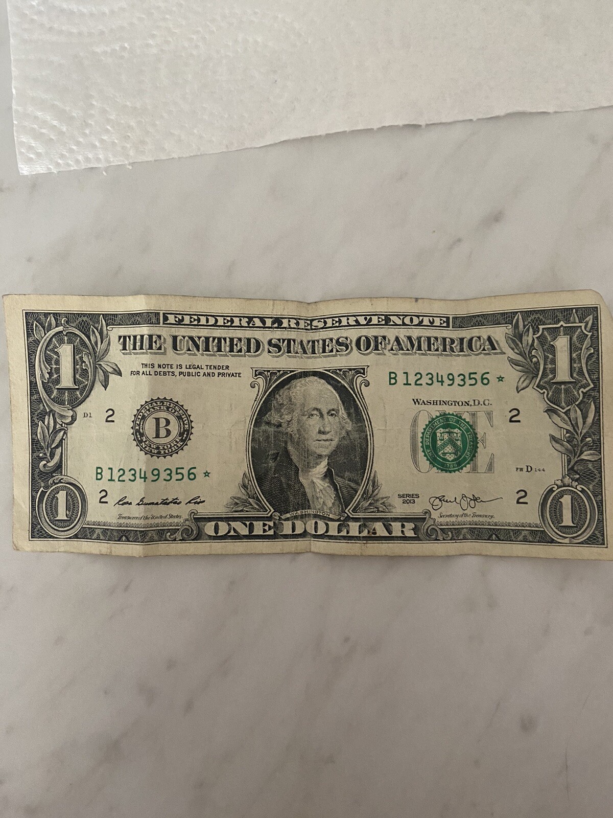 2013 - $1 Dollar Duplicate B Series Error Star Note - Rare Bill! | eBay