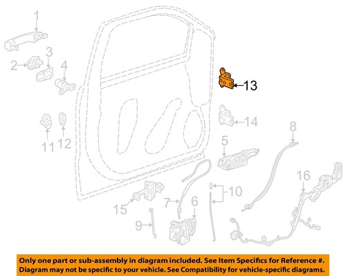 Cadillac GM OEM 14-16 CTS Lock -Rear Door-Lower Hinge Right 13581571 | eBay