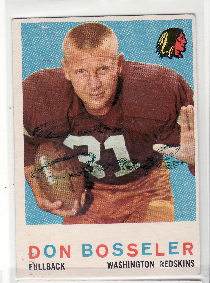 DON BOSSELER WASHINGTON REDSKINS MIAMI UNIVERSITY AUTOGRAPHED CARD HARD ...