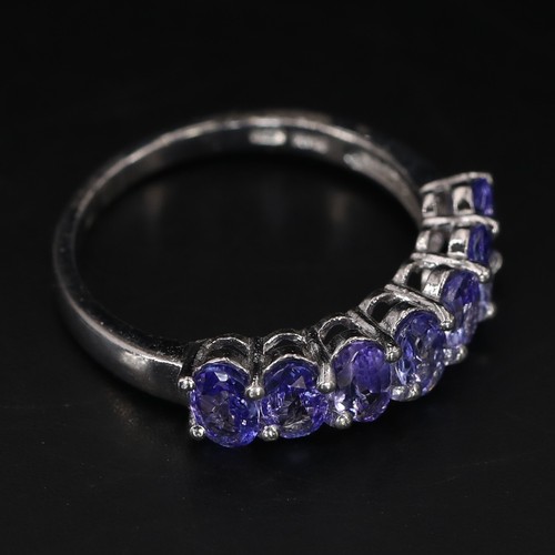 Sterling Silver - DESIGNER FAS Tanzanite Pave Cocktail Ring Size 6 - 2g ...