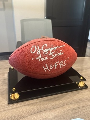 Oj Simpson Signed NFL Football FULL SIGNATURE Inscriptions Autograph ...