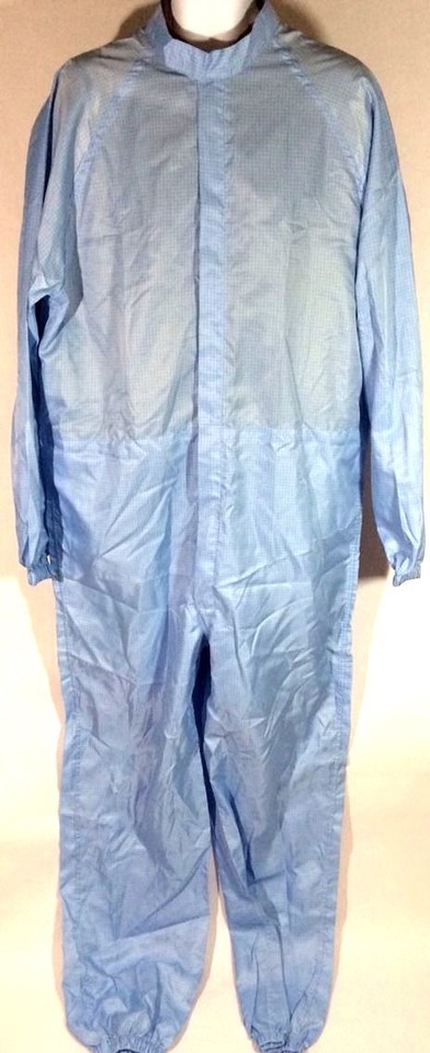 Cleanroom Coverall Suit Jumpsuit Blue or White Anti-static Elastic Cuff ...
