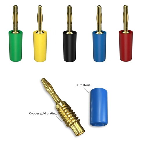 Pure Copper 2mm Banana Plug Gold-plated Wire Insulated Panel Plug Wire ...