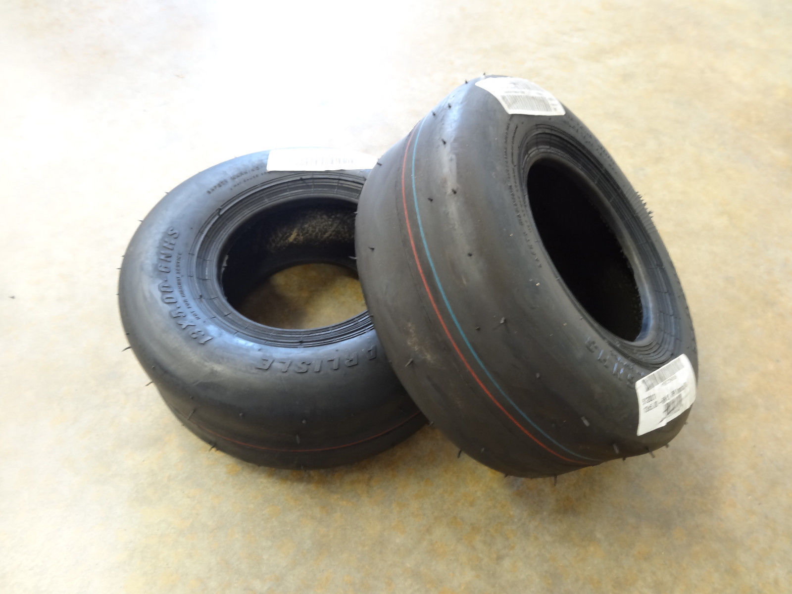 TWO New 13X5.00-6 Carlisle Smooth Slick Tires 4 ply 5120211 w/free ...