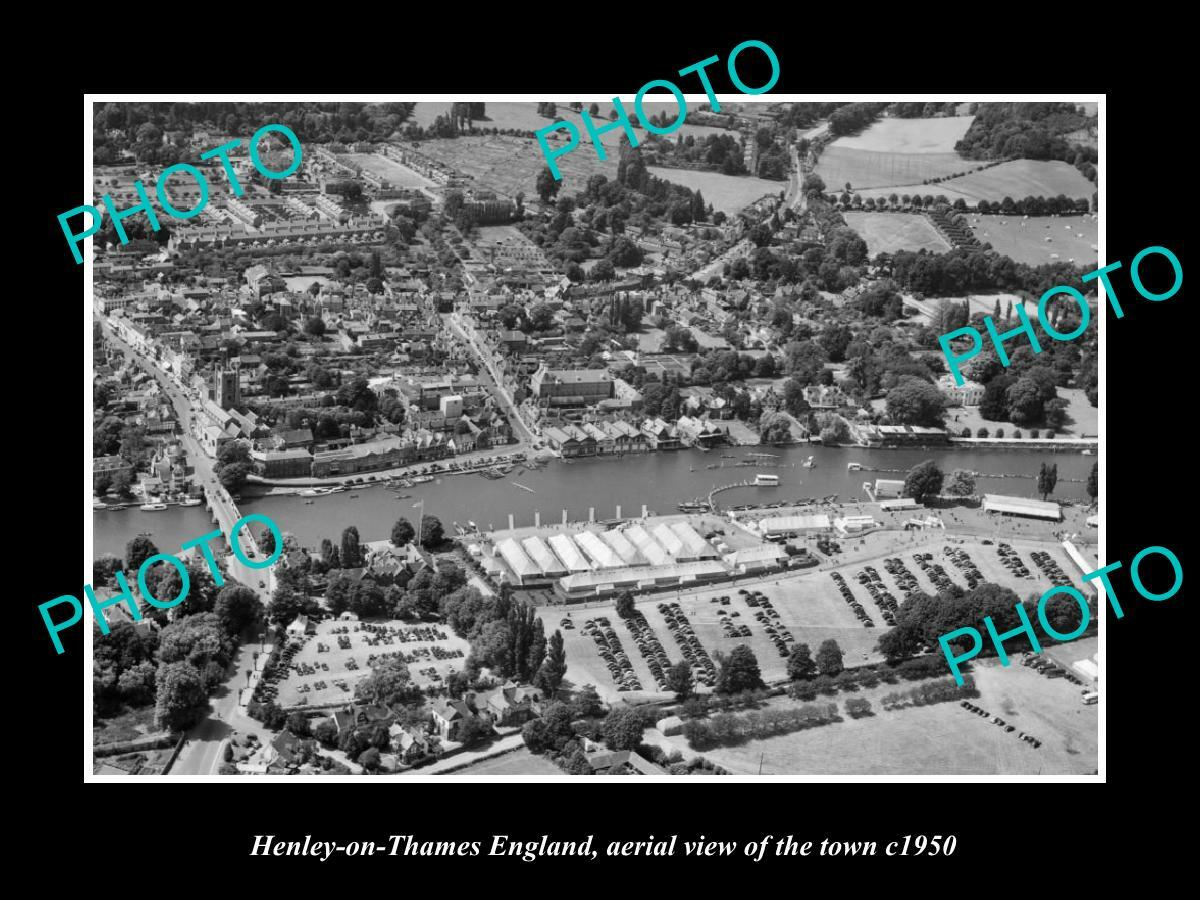 OLD 8x6 HISTORIC PHOTO OF HENLEY ON THAMES ENGLAND AERIAL VIEW OF TOWN ...
