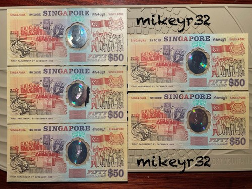 Singapore polymer banknotes $50 X 5 prefix “C” and sequential | eBay