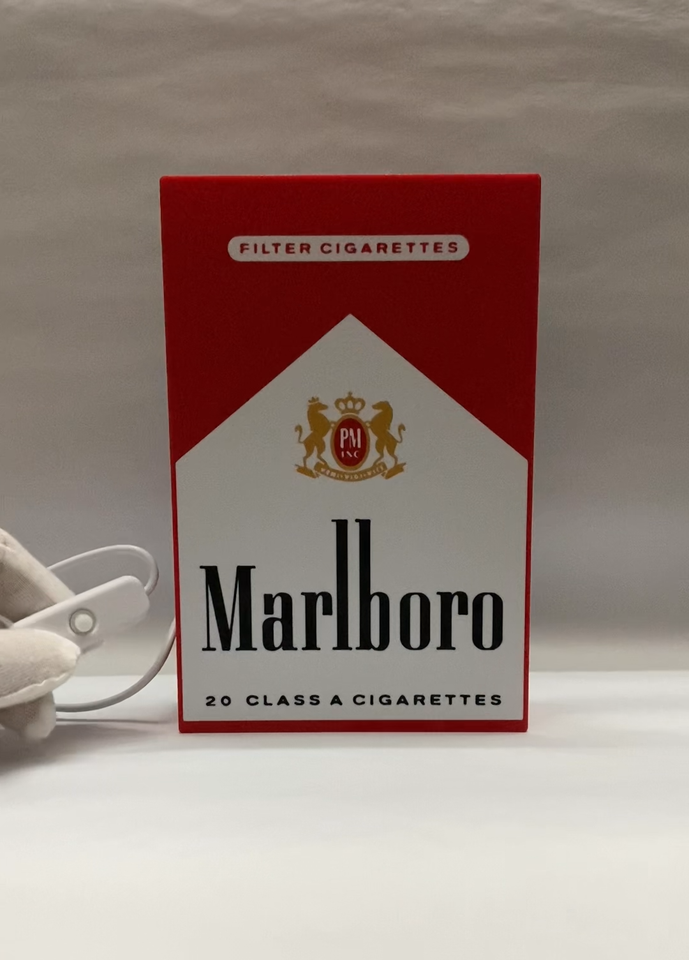 Marlboro Red Cigarette Pack Art Light Box 3D Printed USB LED Lamp Neon ...