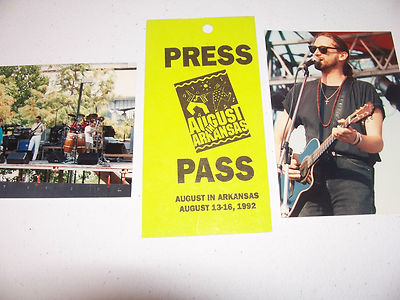 Old Concert Press Backstage Pass & Photos August in Arkansas 1992 ...