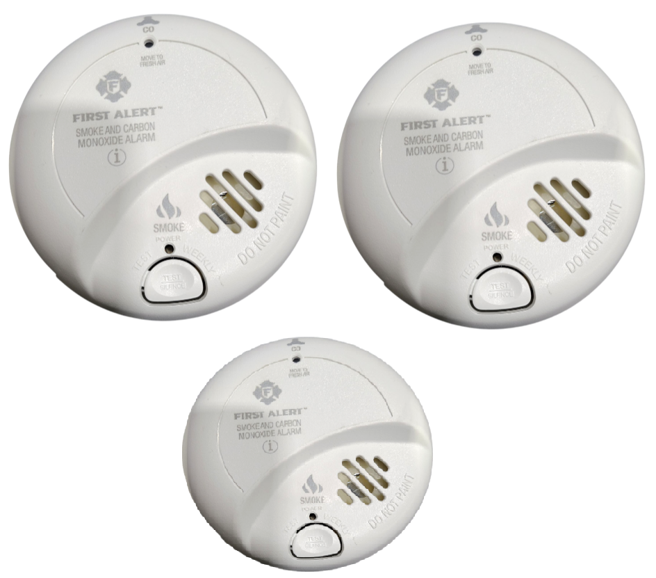 LOT OF 3 First Alert SC9120B Combination Carbon Monoxide Smoke Alarm 3 ...