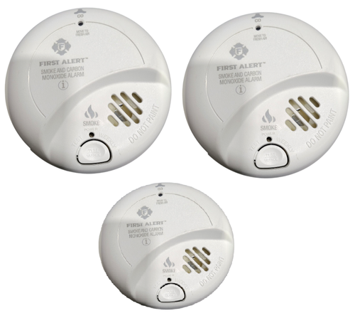 LOT OF 3 First Alert SC9120B Combination Carbon Monoxide Smoke Alarm AC ...