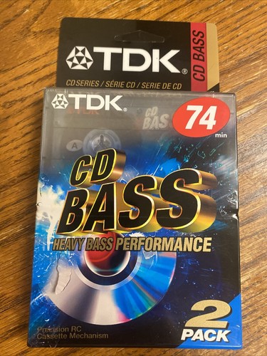 2 Pack of NEW TDK CD BASS 74-Minute Blank Audio Cassette Tapes Heavy ...