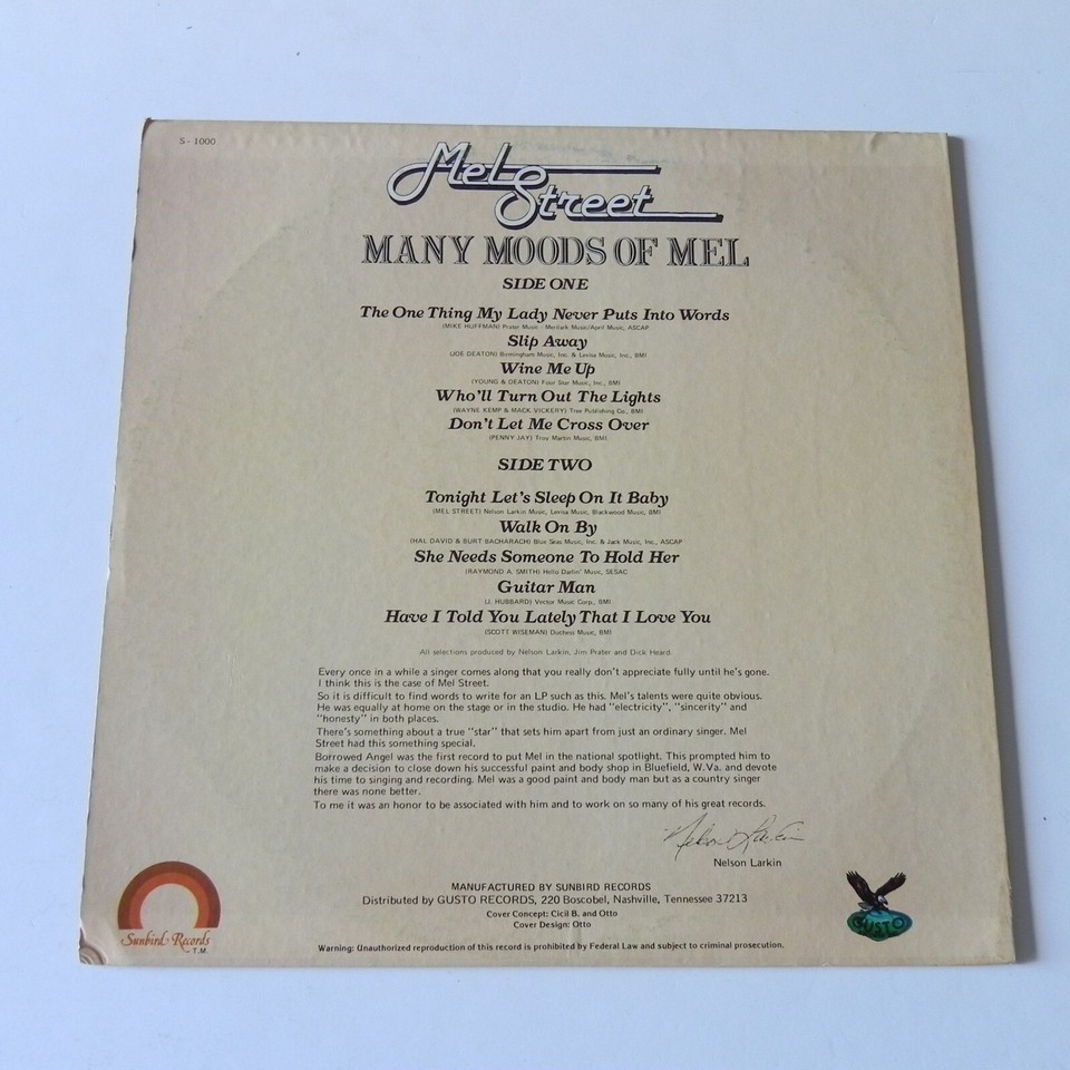 Mel Street Lot of 3 LPs Many Moods of Mel - Greatest Hits - Country ...