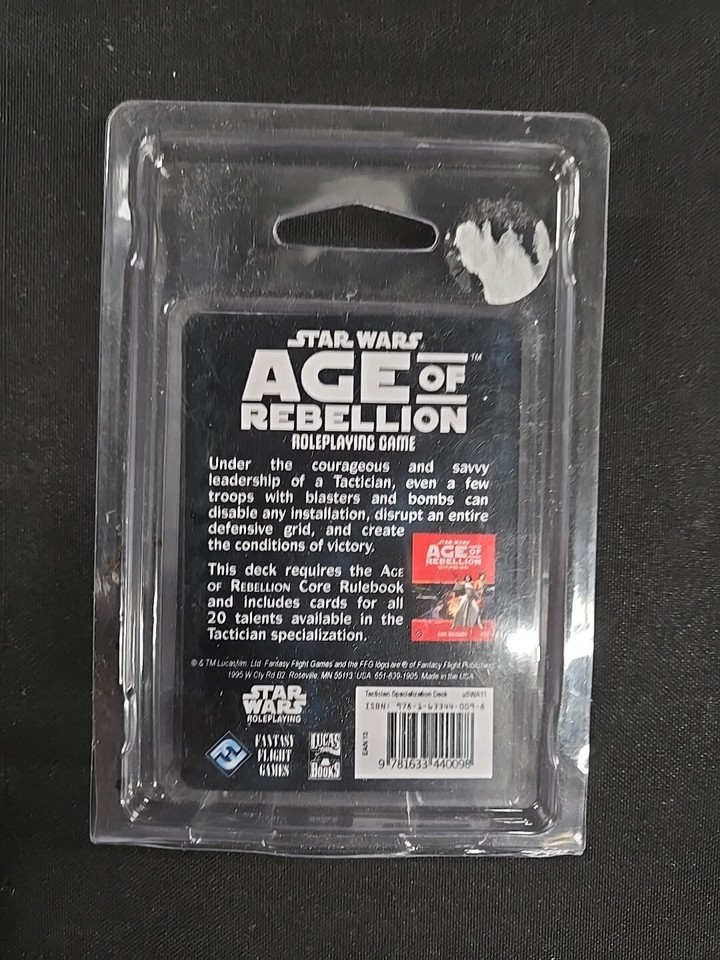 Star Wars Age Of Rebellion RPG Specialization Deck Commander Tactician ...