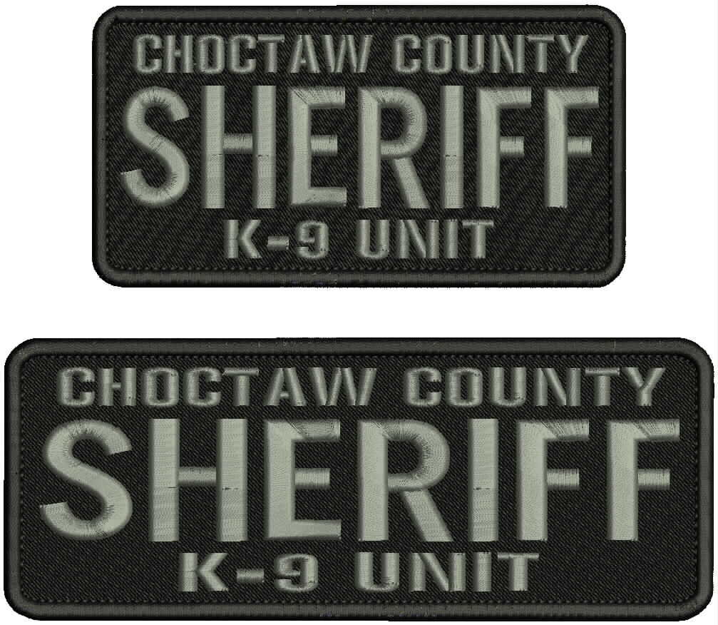 CHOCTAW C SHERIFF K-9 UNIT EMBROIDERY PATCH4X10 & 2X5 HOOK ON BACK ...