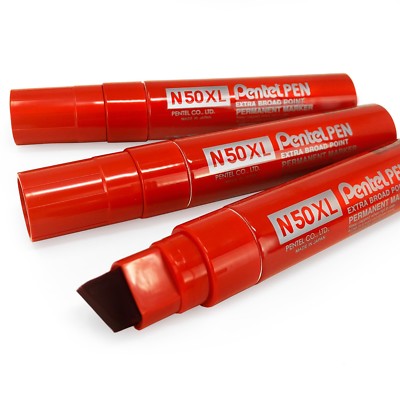 Pentel N50XL Extra Large Broad Permanent Marker - Chisel Tip - Pack of ...