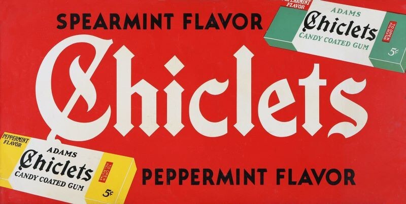 Adams Chiclets Chewing Gum Peppermint NEW Sign 24" x 48" USA STEEL XL ...