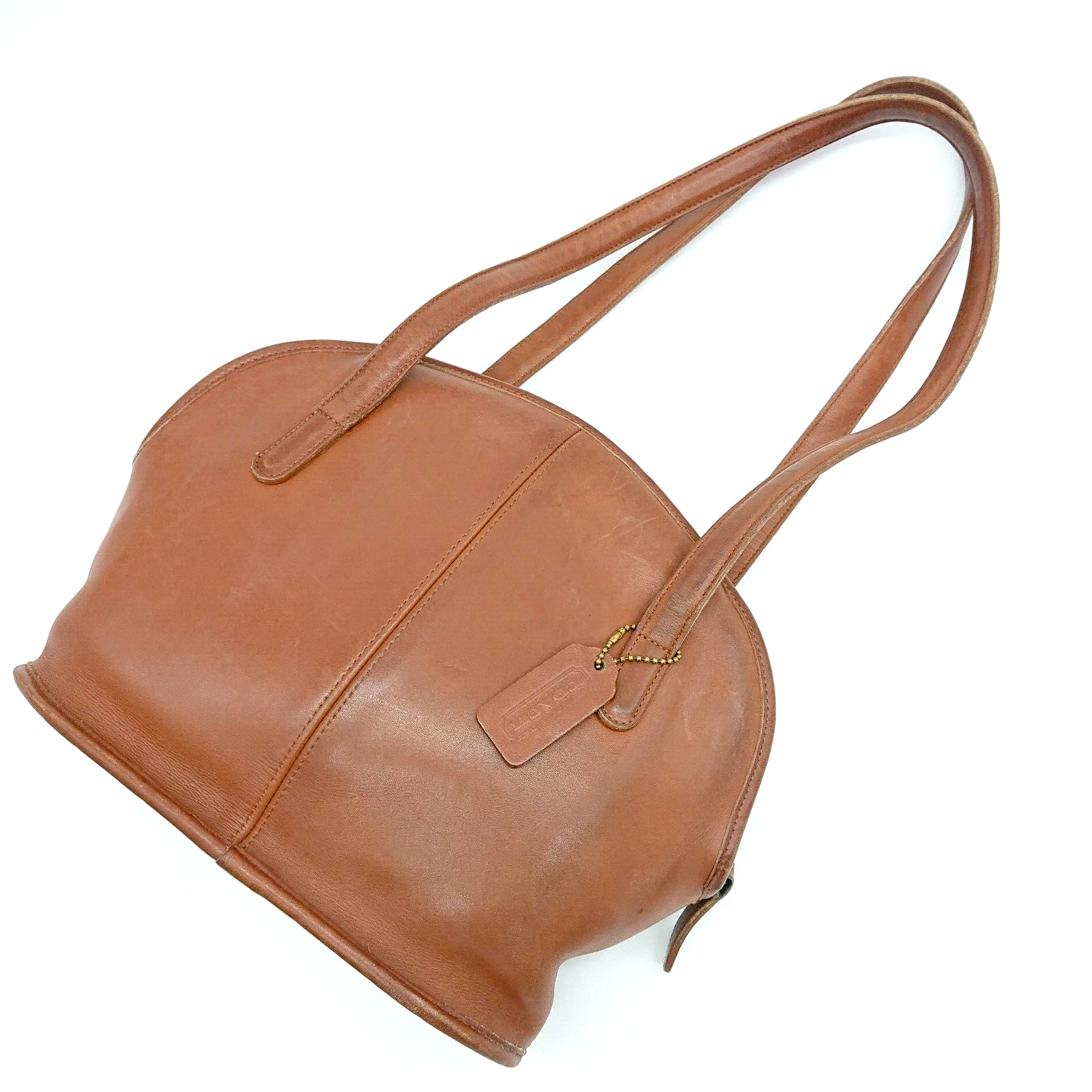 COACH Shoulder Bag 9089 Brown Asheville Bowler Dome Leather Vintage ...