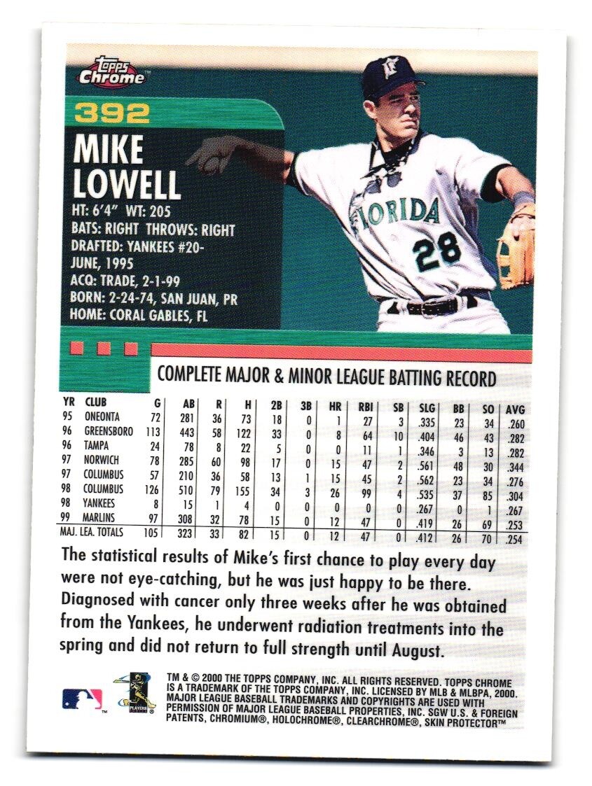 2000 Topps Chrome - #392 Mike Lowell for sale online | eBay