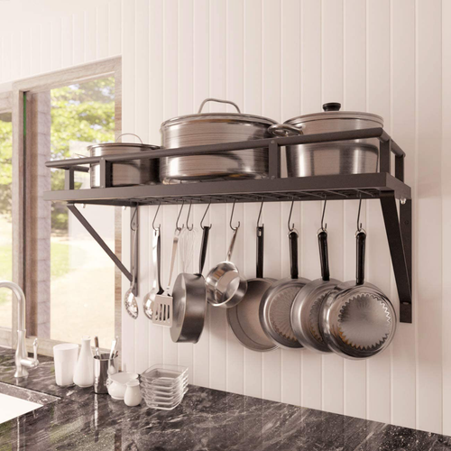 KES 30-Inch Kitchen Pan Pot Rack Wall Mounted Hanging Storage Organizer ...