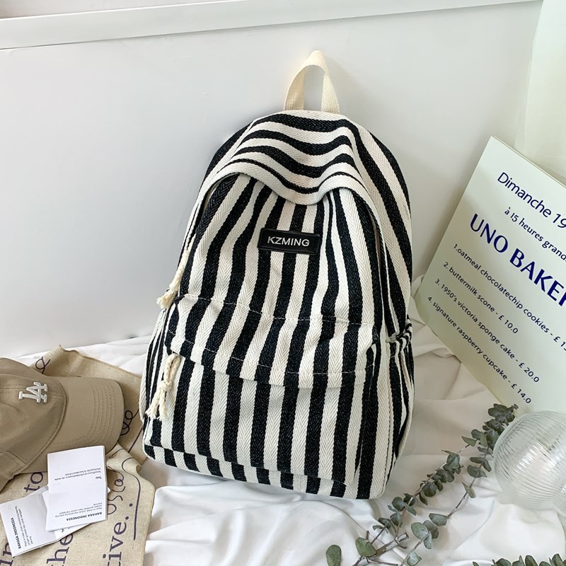 Simple Striped Pattern Student Canvas Bapa For Women | eBay Australia