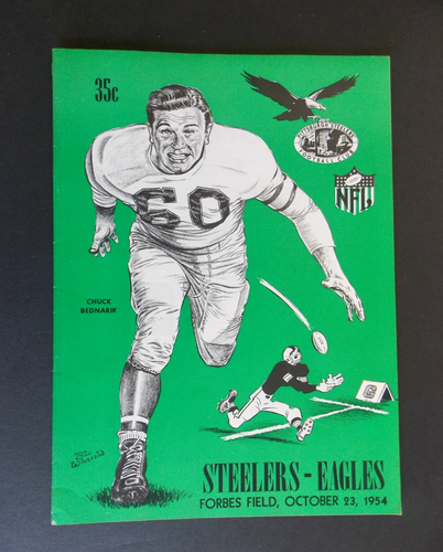 1954 PHILADELPHIA EAGLES vs PITTSBURGH STEELERS NFL GAME PROGRAM CHUCK ...