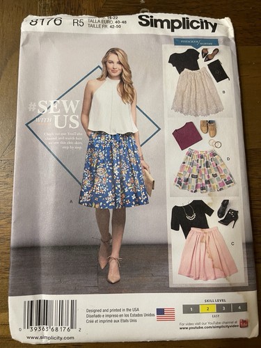 Simplicity Pattern 8176 Misses #SEW WITH US Skirt in 3 Lengths Sz 14-22 ...