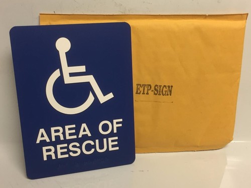 Safety Signs & Traffic Control Area of Rescue Handicap 8" x 6" Plastic ...