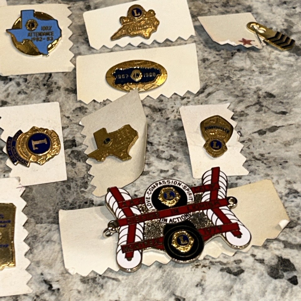 Lions Club International Fraternal Lapel Pins Lot 100% Attendance ...