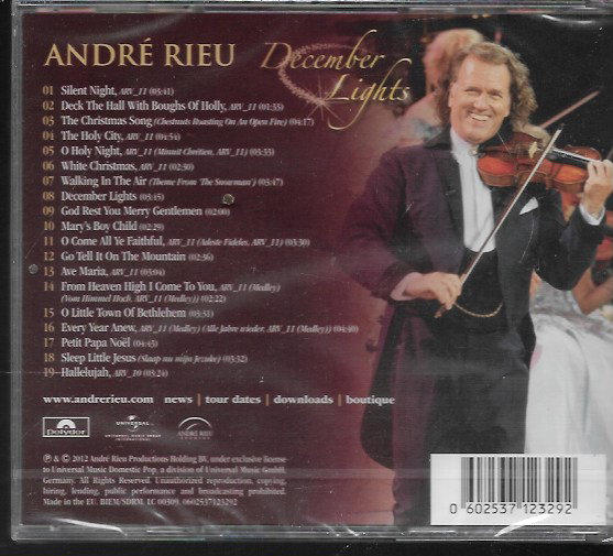 ANDRE RIEU DECEMBER LIGHTS CD (2012) 19 TRACKS NEW/SEALED 602537123292 ...