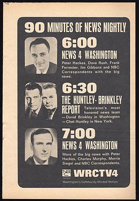 1965 WRC TV AD~PETER HACKES~CHARLES MURPHY~DAVE RUSH~NEWS WASHINGTON DC ...