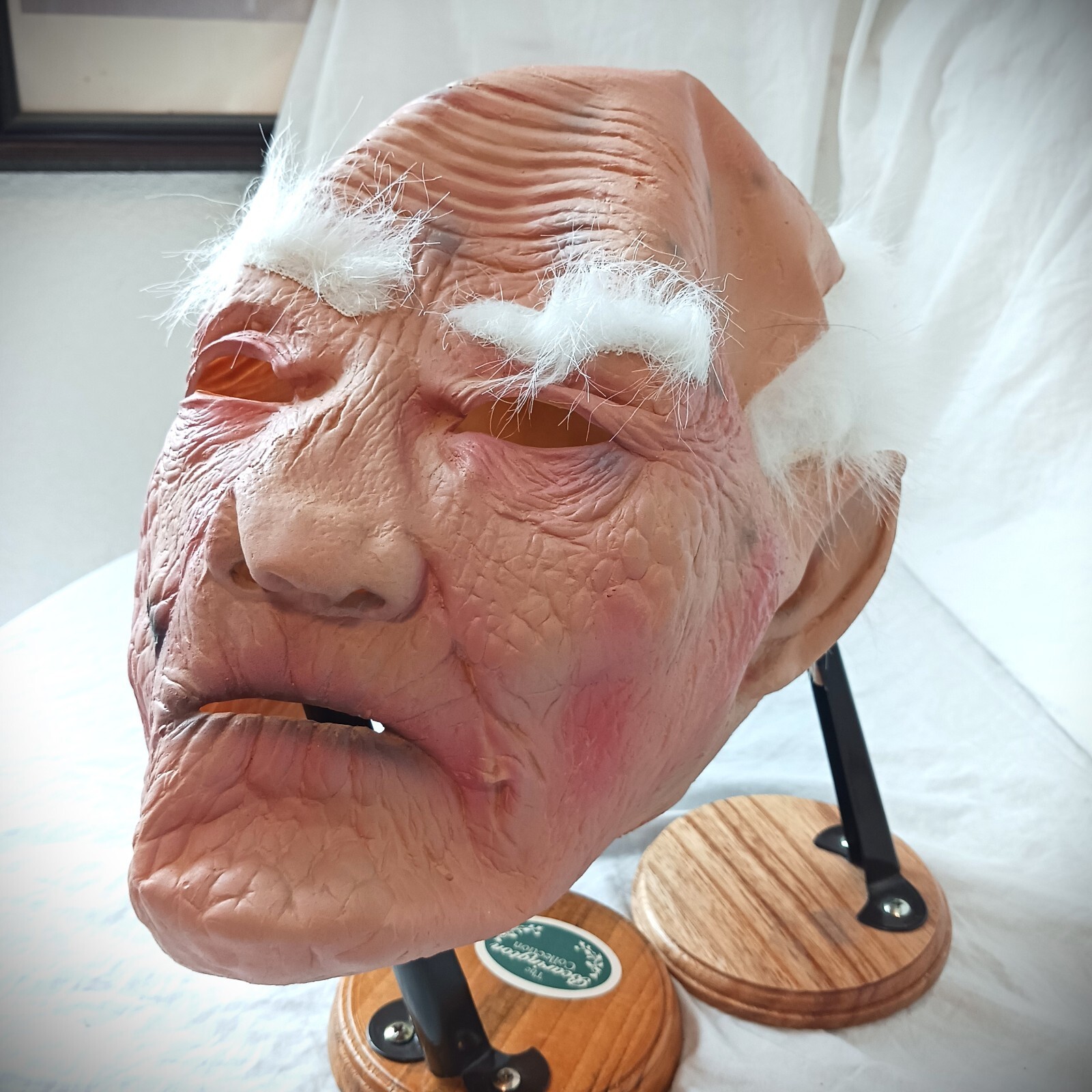 Creepy Old Man Halloween Costume Face Mask Bushy Whit… - Gem
